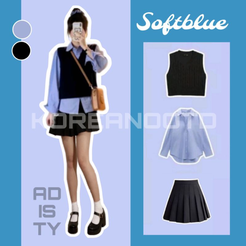 Jual Oneset 3in1 korea, outfit korea, ootd korea, outfit kpop (set 19 ...