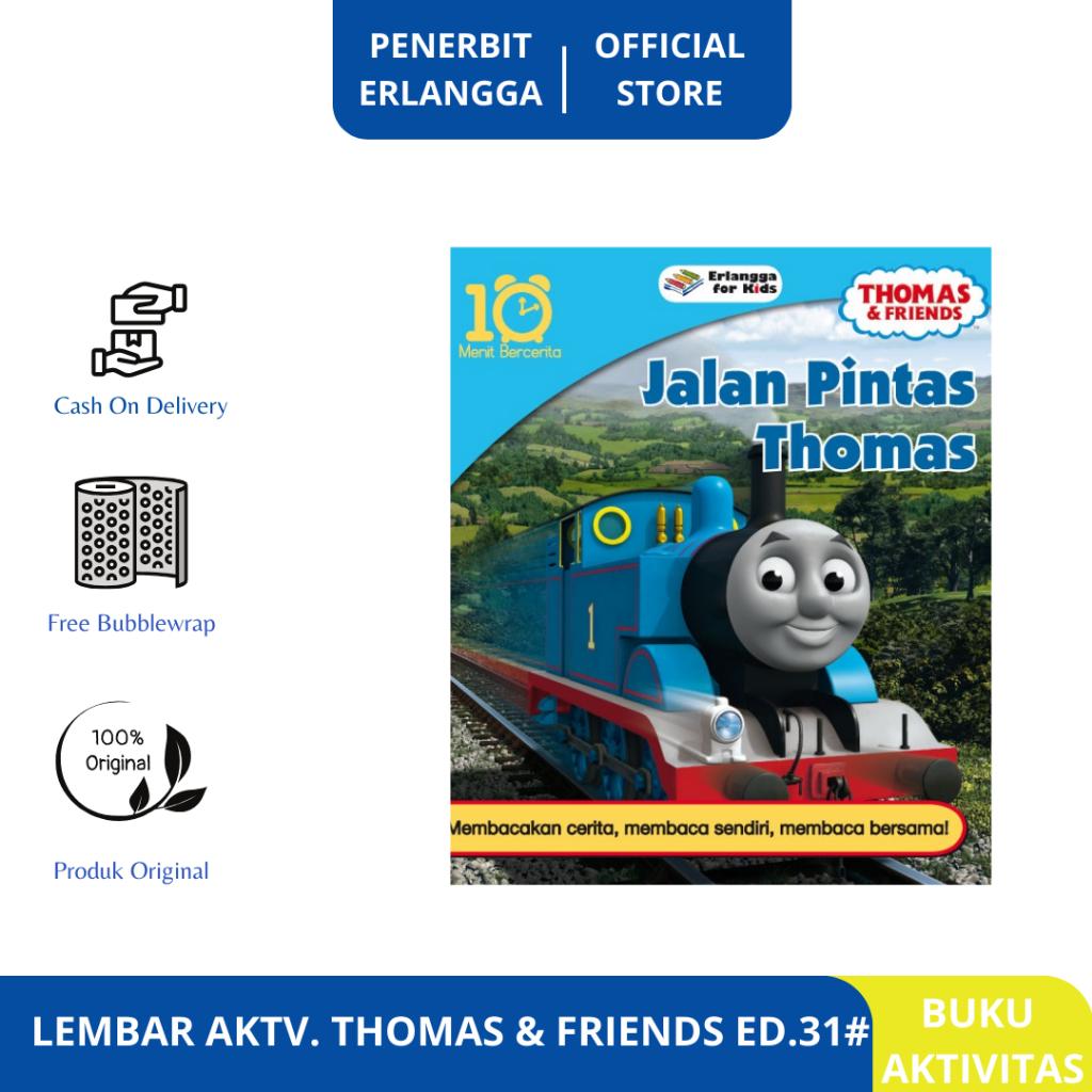 Jual [Erlangga Official] Buku Cerita Anak: Thomas & Friends: Jalan Pintas Thomas | Shopee Indonesia
