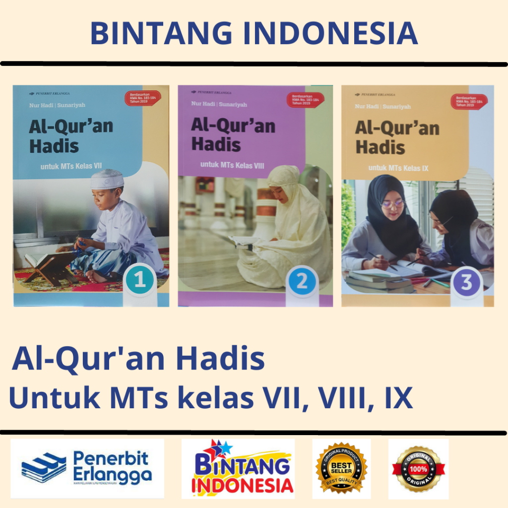 Jual Erlangga - Al Qur'an Hadis Untuk Kelas 1,2,3 MTs | Shopee Indonesia