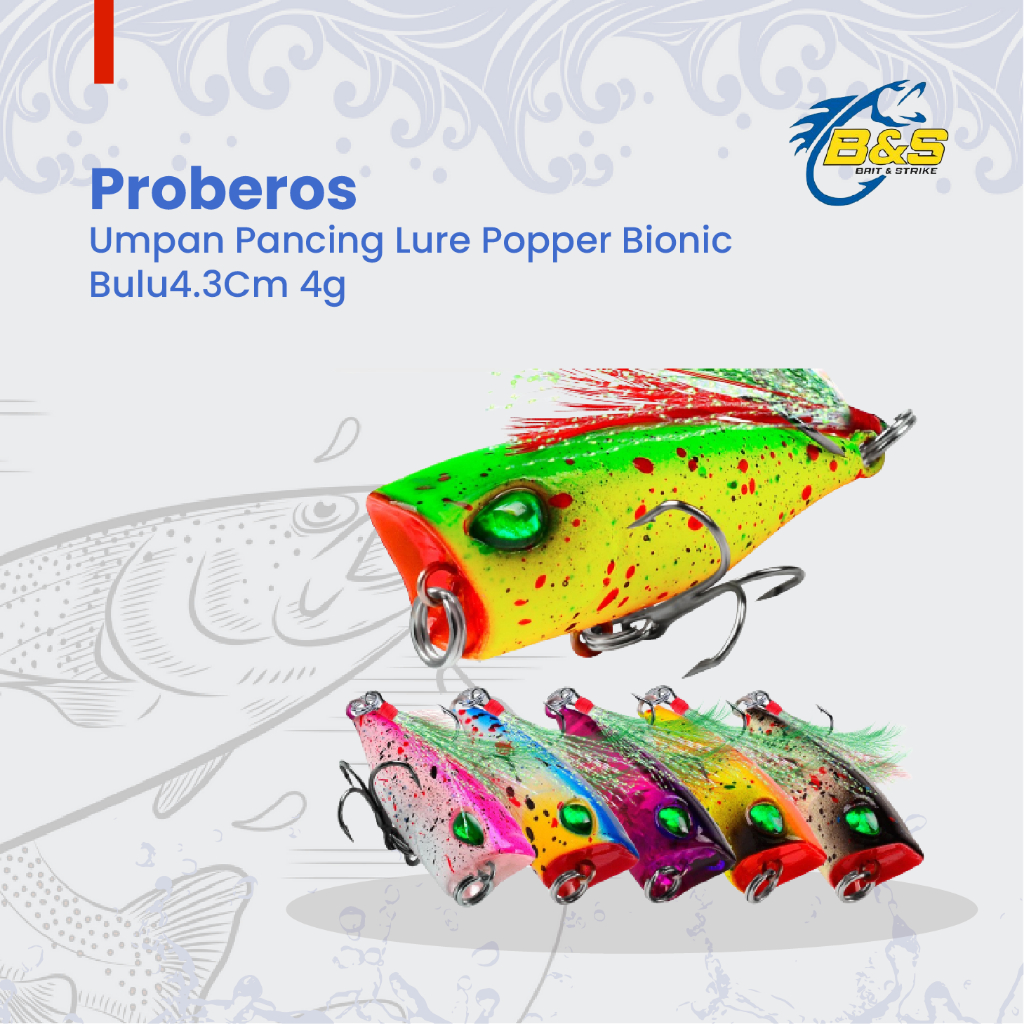 Jual PROBEROS umpan mini popper 4G / 4.3cm lure mini popper hook ...
