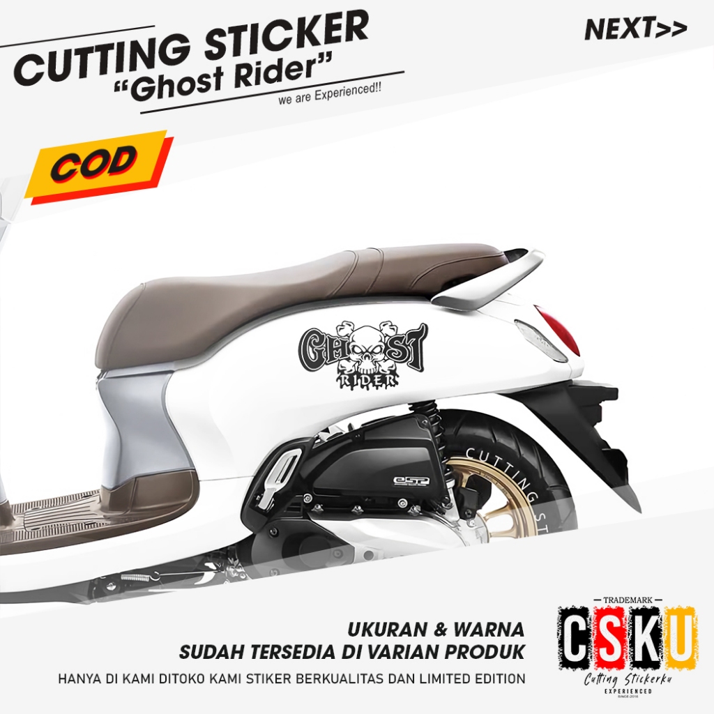 Jual Cutting Sticker Ghost Rider Variasi Motor Mobil Sticker Kaca Helm ...