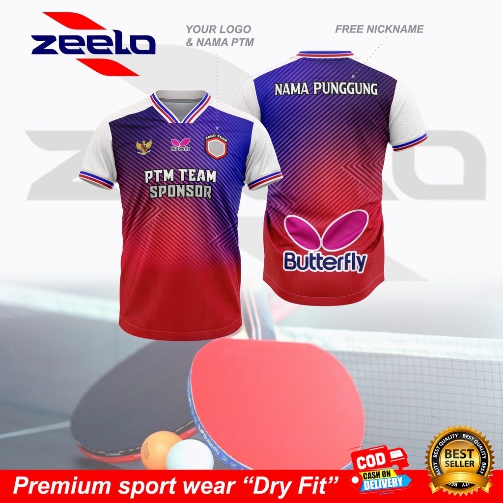 Jual jersey PING-PONG / TENIS MEJA costum STRIP ELEGANT free namset ...