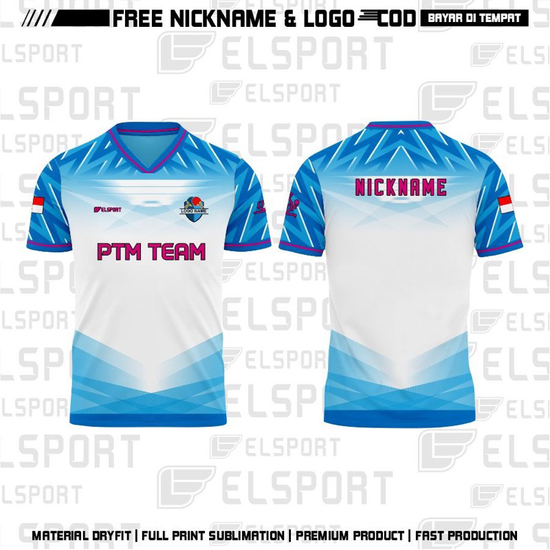 Jual jersey PING-PONG / TENIS MEJA costum BLUE WHITE free namset logo ...