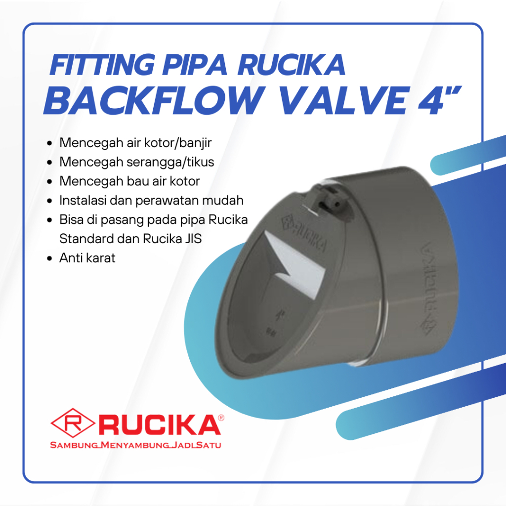 Jual Fitting Pipa Rucika Backflow Valve 4'' PVC | Shopee Indonesia