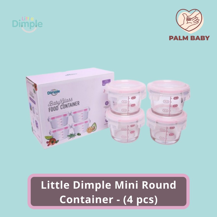 Jual LITTLE DIMPLE mini food container round (4pcs) | Shopee Indonesia