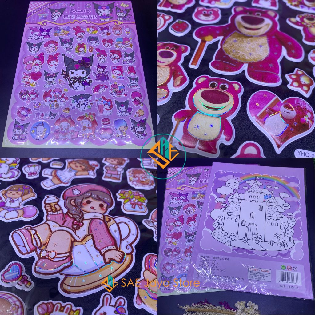 Jual SAE - STICKER TIMBUL 3D BESAR MOTIF SANRIO LOTSO DAN MOMO ...
