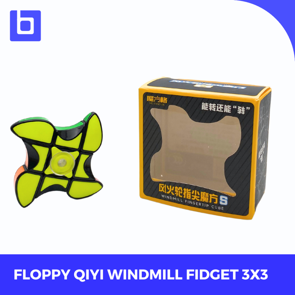 Jual Rubik Floppy Qiyi Windmill Fidget Spinner 3x3x1 Original | Shopee ...
