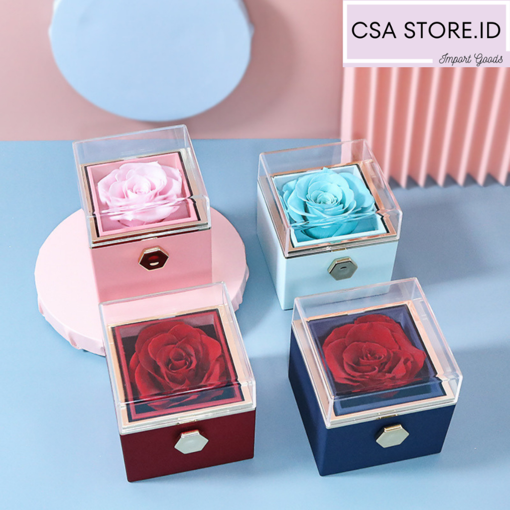Jual Kotak Perhiasan Cincin Kalung Bunga Abadi Mawar Eternal Rose Gift ...