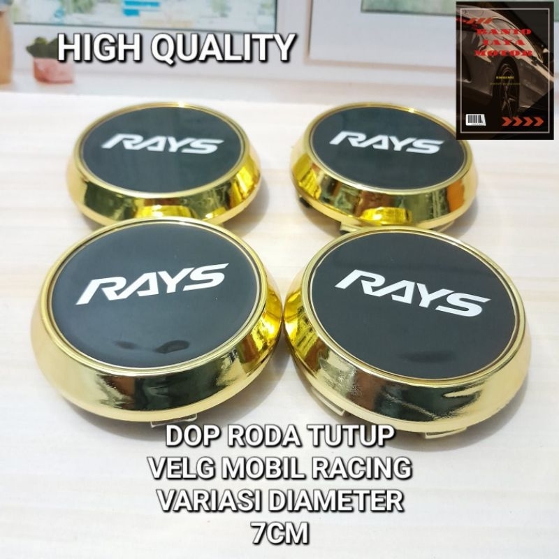 Jual DOP RODA TUTUP VELG MOBIL RACING VARIASI LOGO RAYS DIAMETER 7CM ...