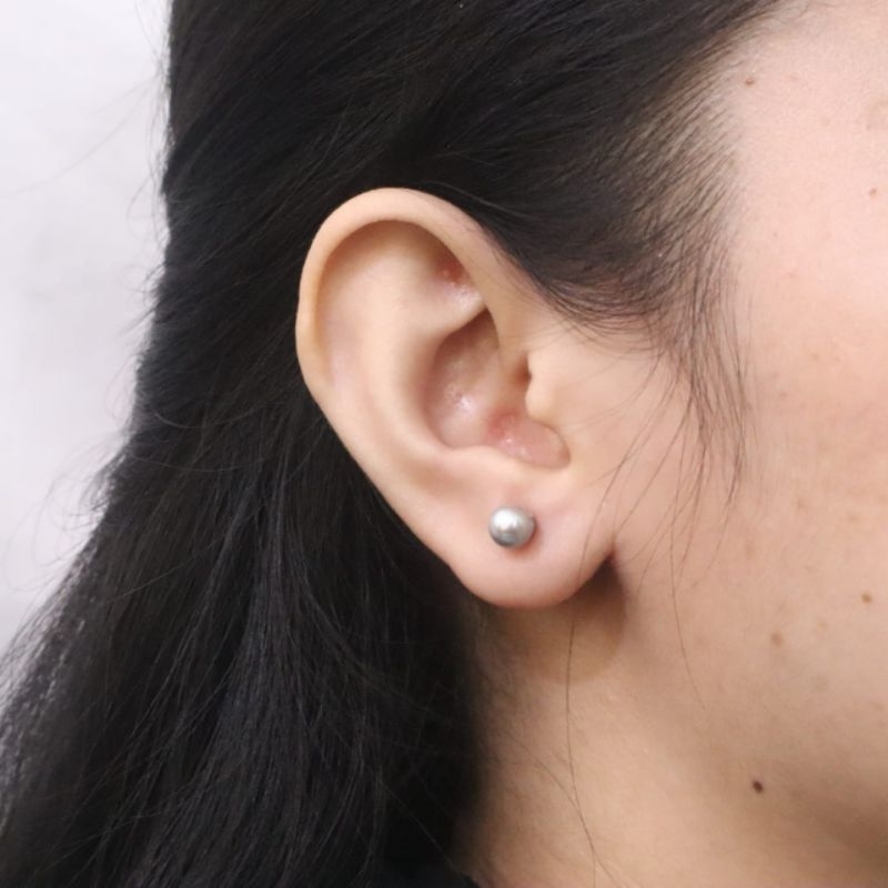 Jual Anting Klasik Mutiara Akoya Laut Grey Natural Color Size 5-6mm ...