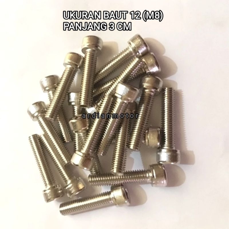 Jual Baut L nekel 8x30 /Baut L M8 x 30 (3cm) /Baut Kunci L 12 Ukuran 8x30 Panjang 3 cm High ...