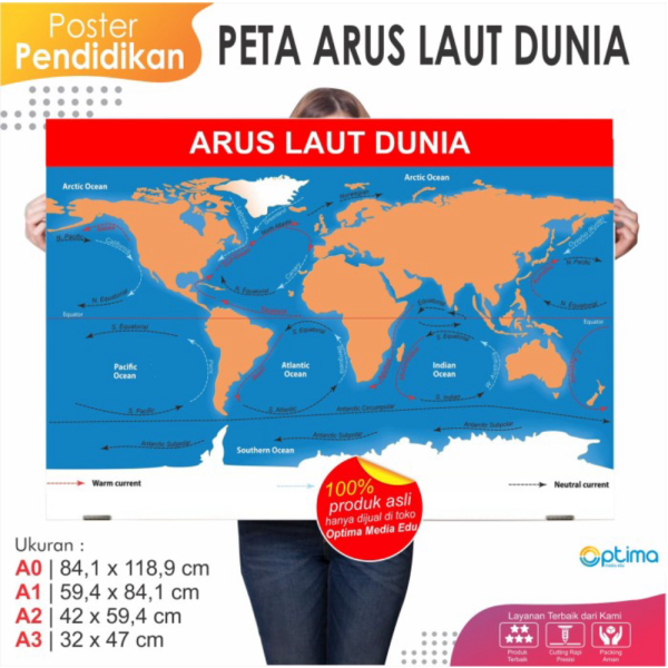Jual Poster Berbagai Peta Kerak Bumu Arus Laut Patahan Bumi dll - Arus Laut A0=841 x 1189 ...