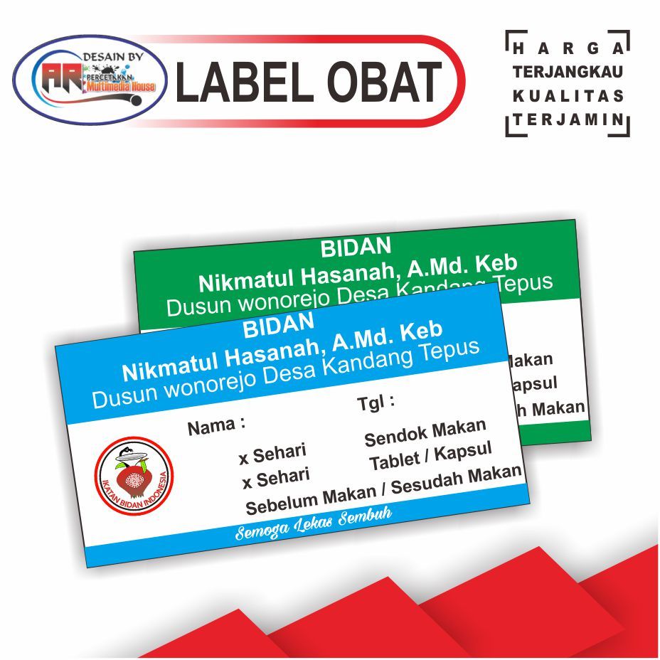 Jual etiket obat STIKER label obat ukuran 4x8 cm | Shopee Indonesia