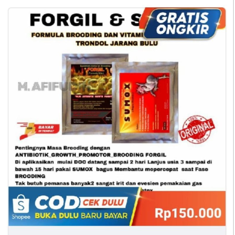 Jual FORGIL & SUMOX FORMULA -VITAMIN-SUPLEMEN AYAM MULAI DOC DATANG ...