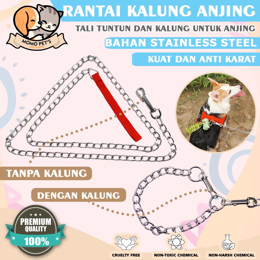 Jual Kalung Rantai Anjing Besar Kecil Stainless Tali Tuntun Dog Chain ...