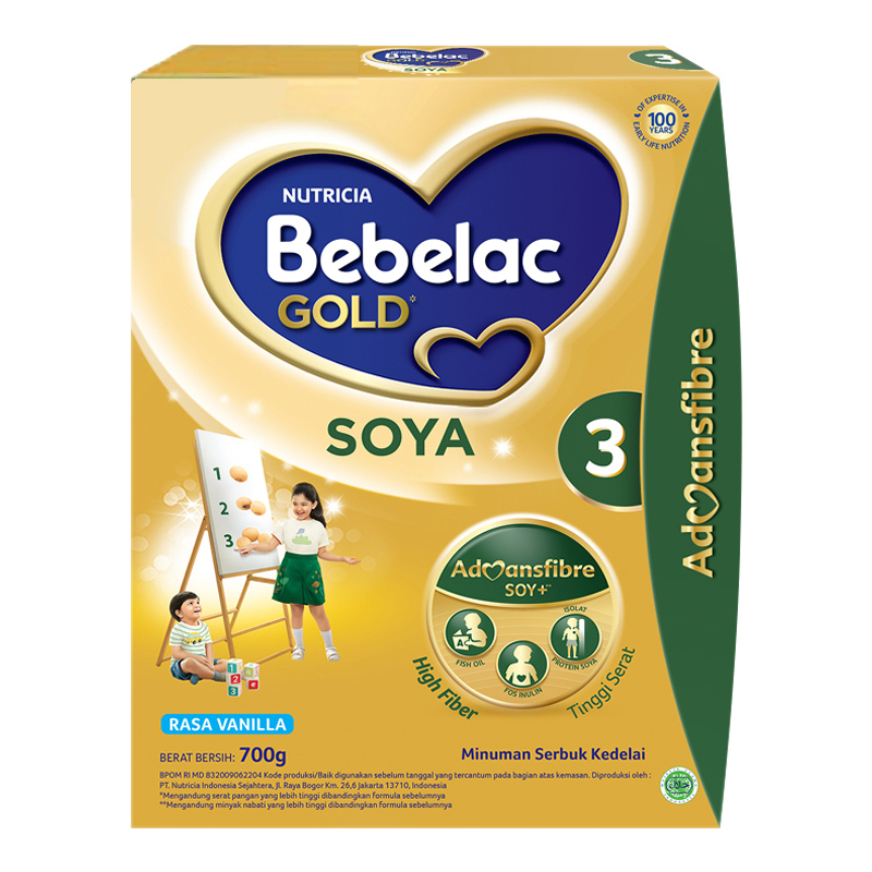 Jual Bebelac Gold Soya 3 Susu Bubuk Pertumbuhan Anak Vanila 700 g | Shopee Indonesia