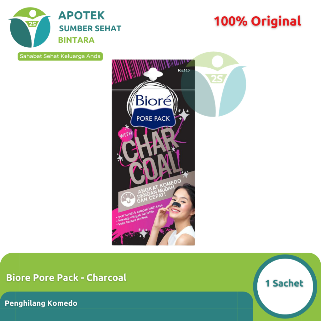 Jual Biore Pore Pack Charcoal 1 Sachet | Shopee Indonesia