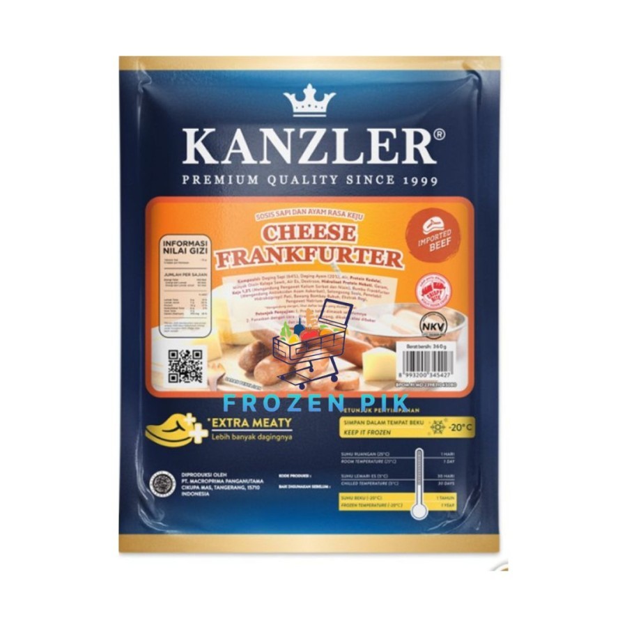 Jual Kanzler Sosis Cheese Frankfurter 360 Gr 5 Pcs | Shopee Indonesia