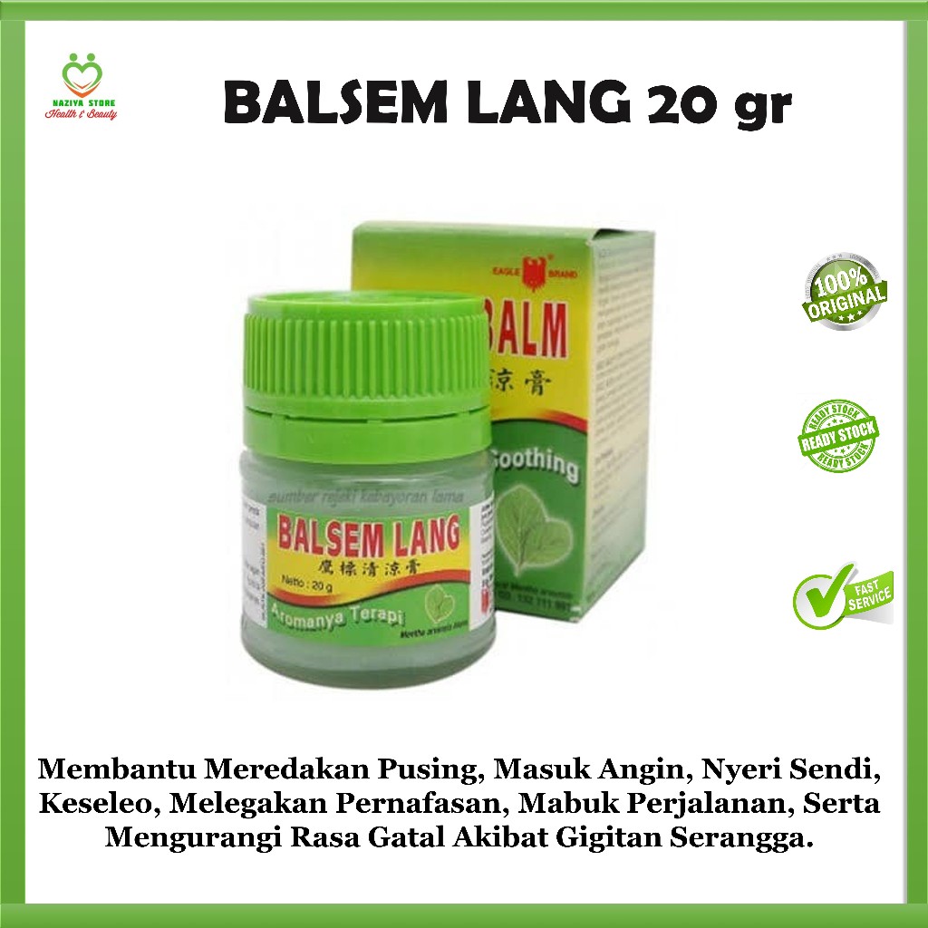 Jual Balsem Lang Hijau Besar 20 Gram Balsem Gosok Pereda Nyeri Otot ...
