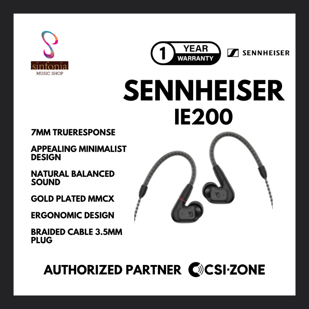 Jual Sennheiser IE200 7MM TrueResponse Dynamic Driver In Ear Earphone | Shopee Indonesia