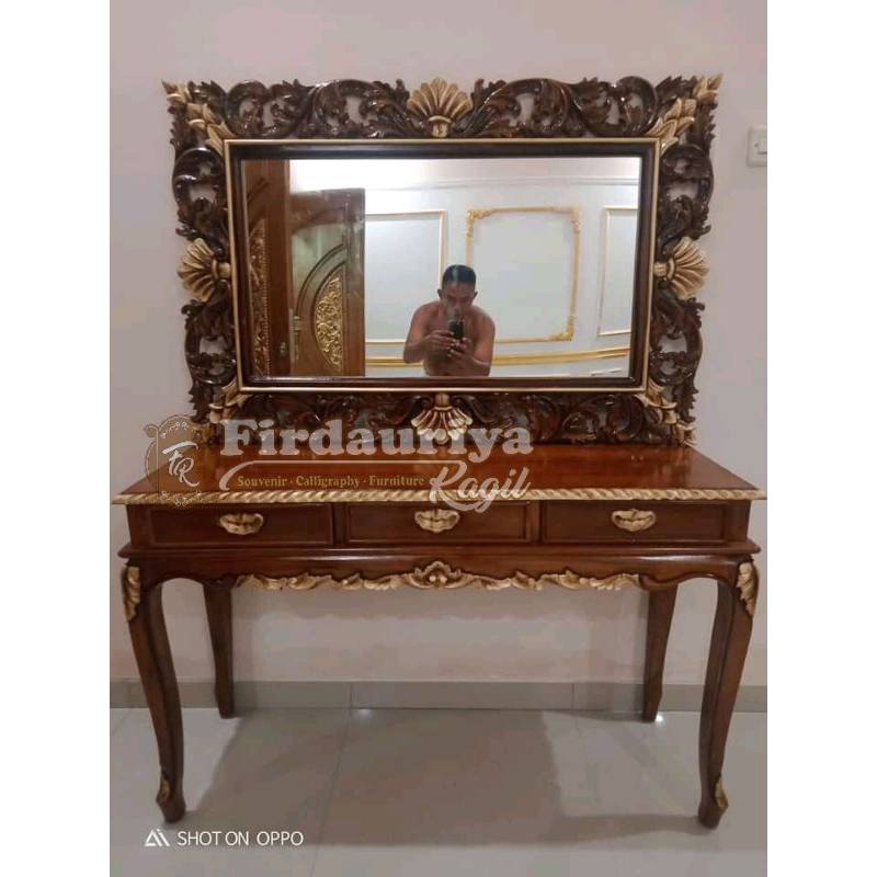 Jual Set meja konsul ukir kayu jati pigura bingkai frame frem figura ...