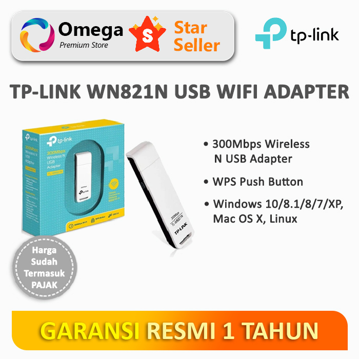 Jual TP-Link WN821N 300Mbps Wireless N USB Adapter | Shopee Indonesia
