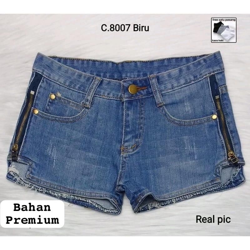 Jual hot pants Korea style celana Levis pendek jeans premium wanita/hot waisted short sobek ...