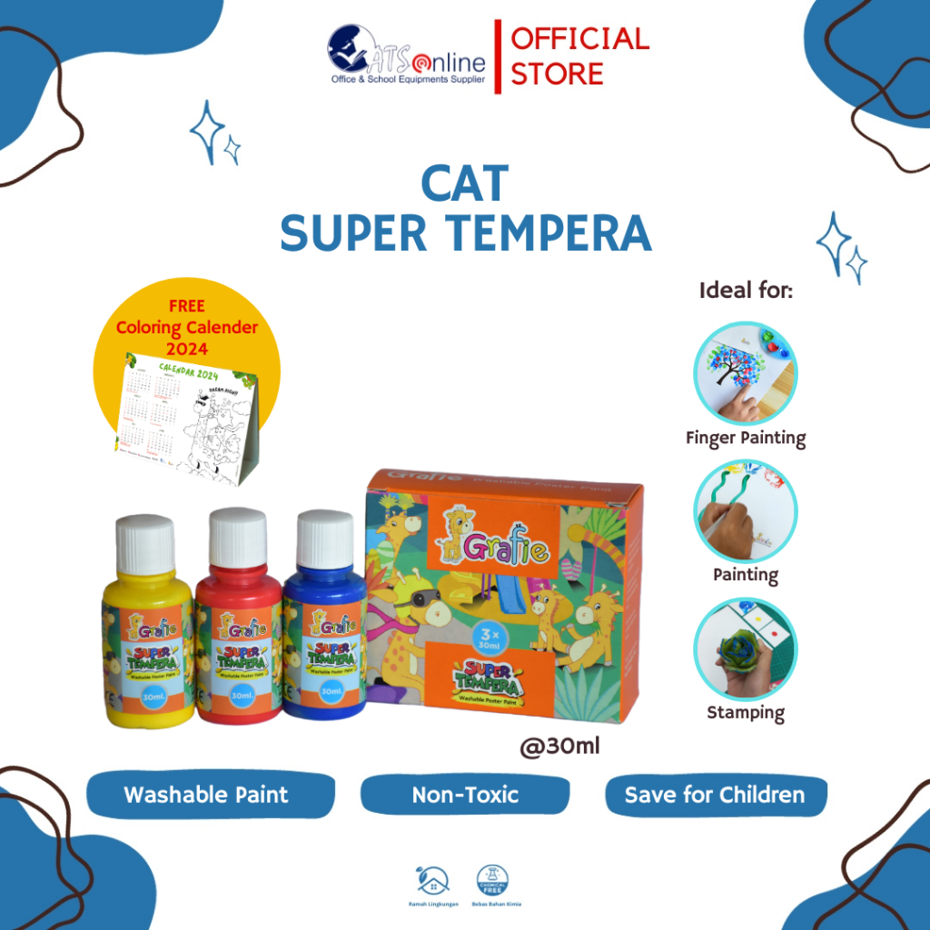 Jual GRAFIE Finger Painting Cat Poster Super Tempera 3 Warna 30ml ...