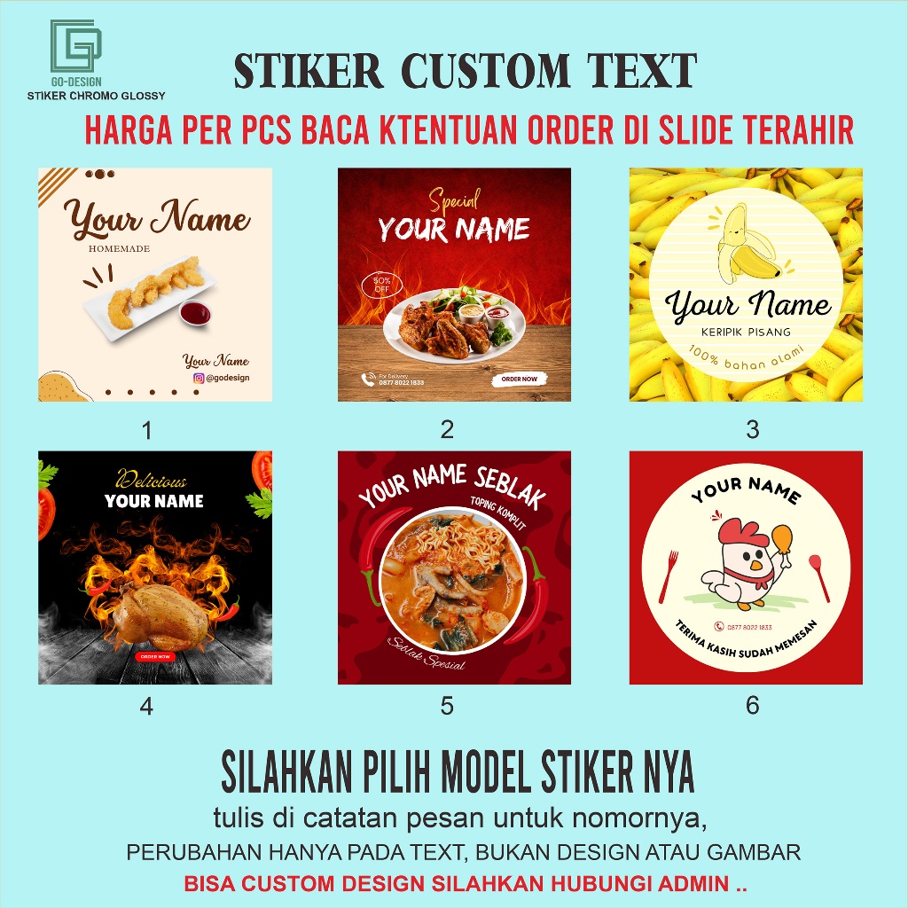 Jual STIKER CUSTOM PERSEGI/KOTAK FREE DESIGN | Shopee Indonesia