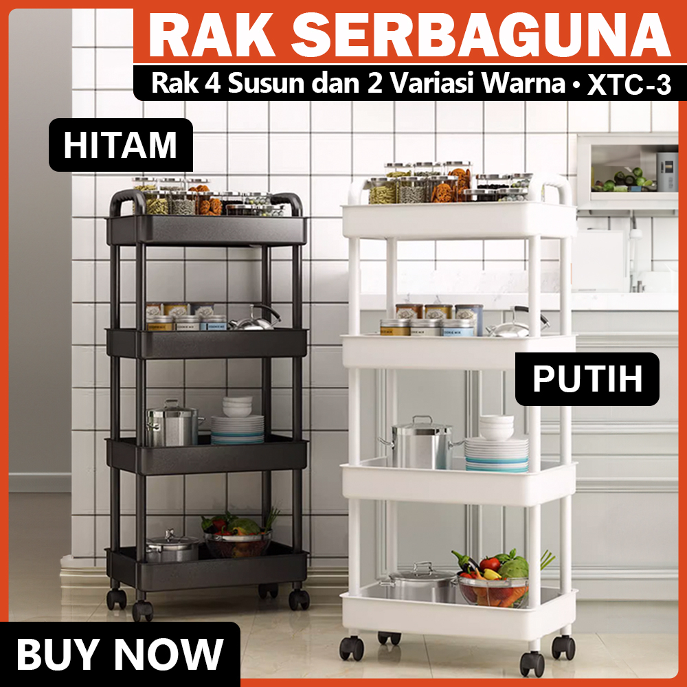 Jual Rak Dapur Square Rak troli Rak Susun Portable Roda Rak Troli Susun ...