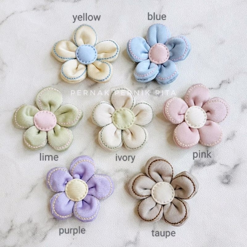 Jual APLIKASI BUNGA KAIN GENDUT (5,7CM) TEMPELAN HIASAN BANDO JEPIT ...