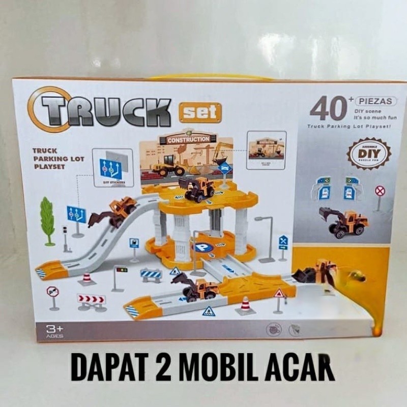 Jual Mainan truk DIY dengan jalur parkir Truck parking lot playset ...