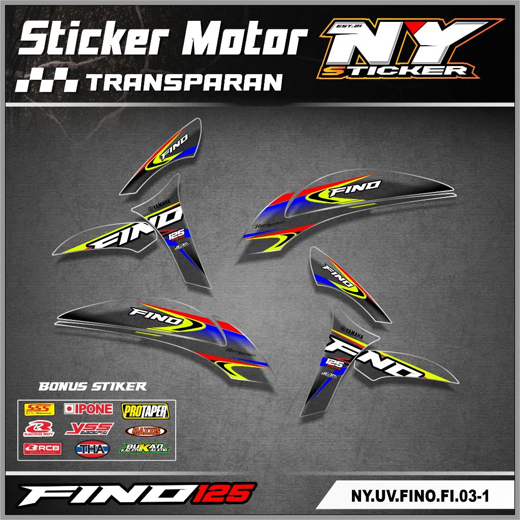Jual Stiker Fino Fi New Transparan Sticker Motor Yamaha Fino 125 ...