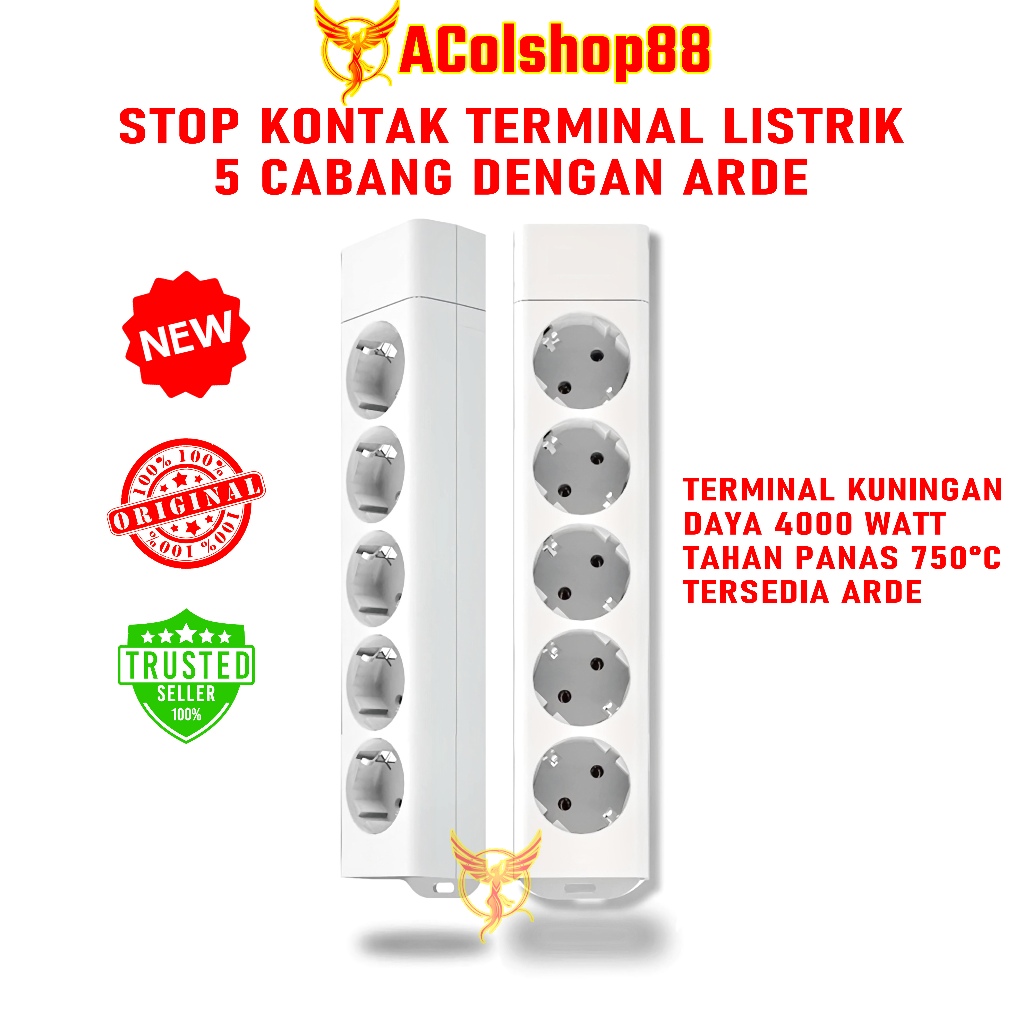 Jual STOP KONTAK COLOKAN TERMINAL LISTRIK 5 LUBANG CABANG DENGAN ARDE ...