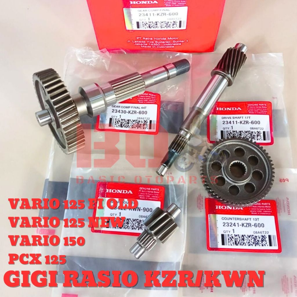 Jual Gigi rasio KZR KWN gear rasio set vario 125 fi old vario 125 125 ...