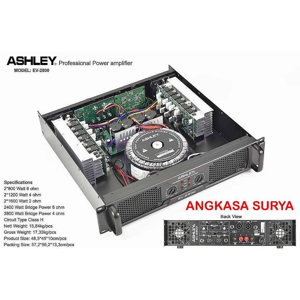 Jual Power Ashley EV2800 ORIGINAL /Amplifier Ampli Ashley EV 2800 Class ...