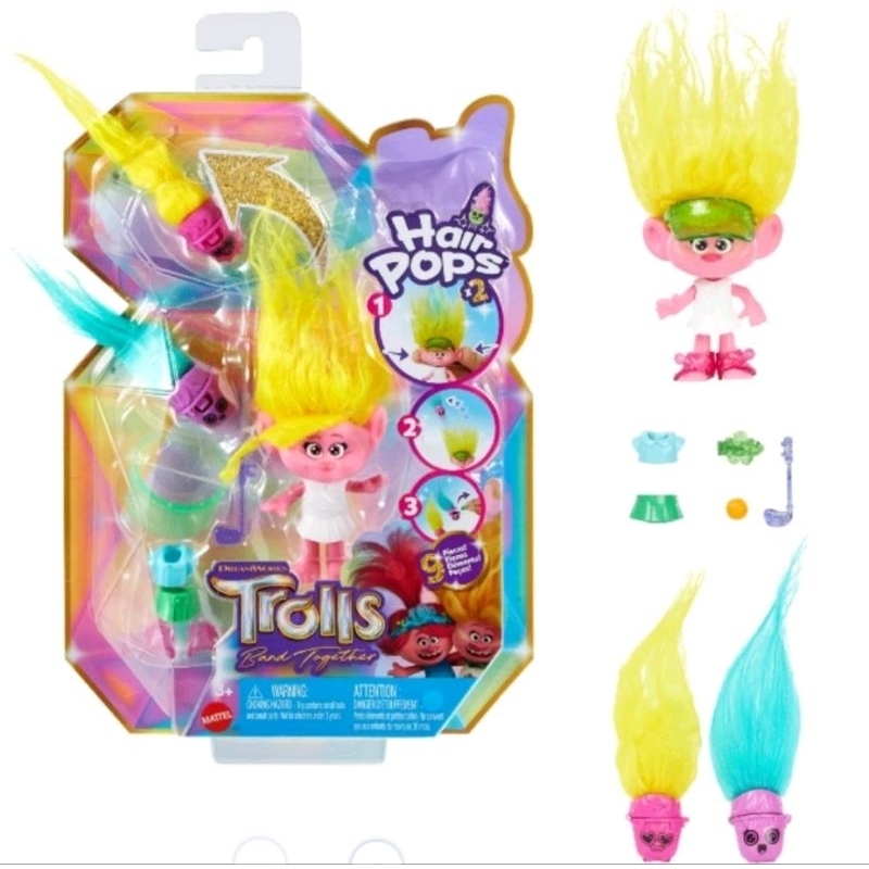 Jual Dreamworks trolls band together hairs pops yellow hair pops ...