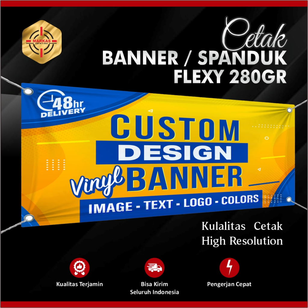 Jual Cetak Banner Spanduk Custom Jualan Bahan Flexy 280gr | Shopee Indonesia