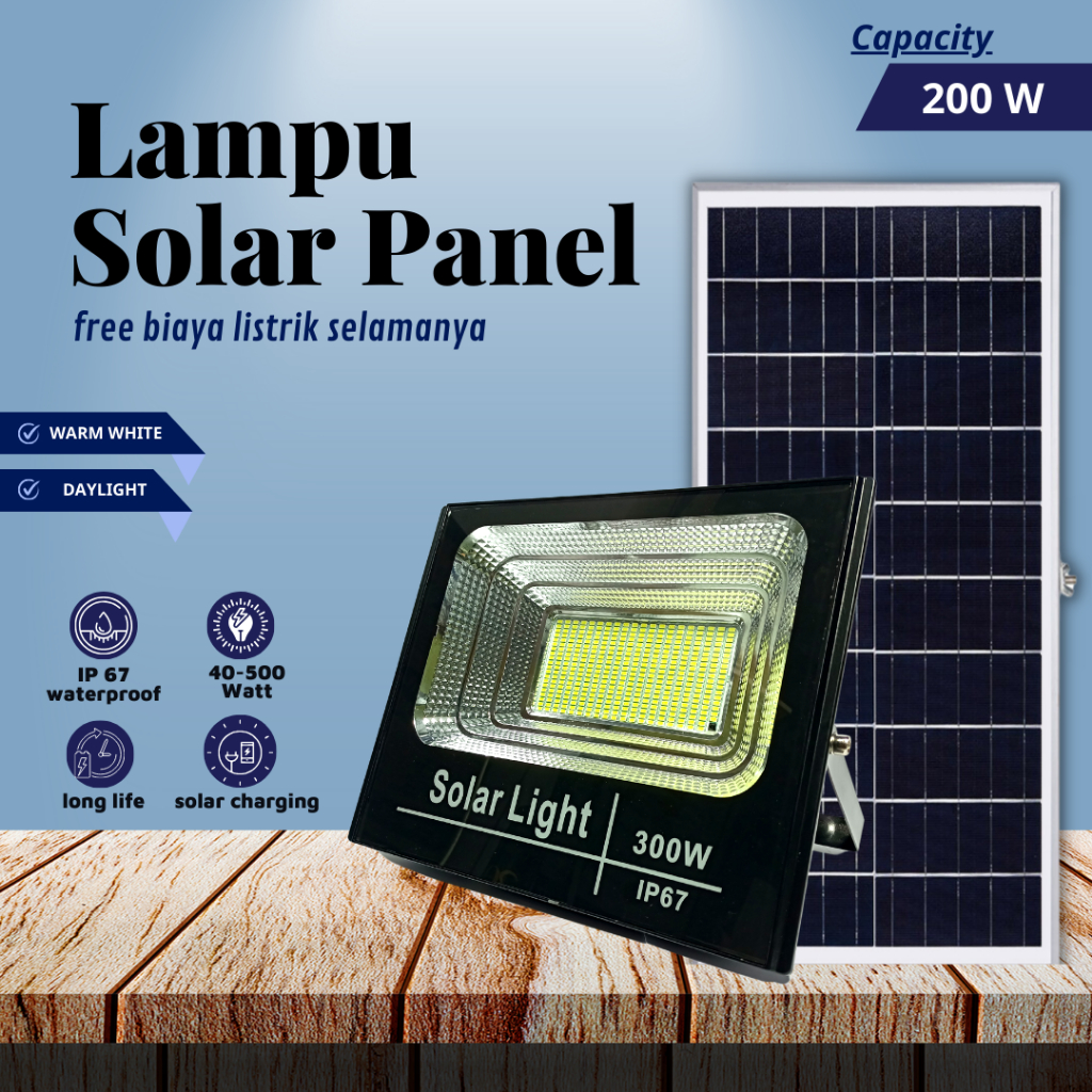 Jual Lampu Sorot Tenaga Surya 200Watt / Panel Solar Cell 200W | Shopee ...