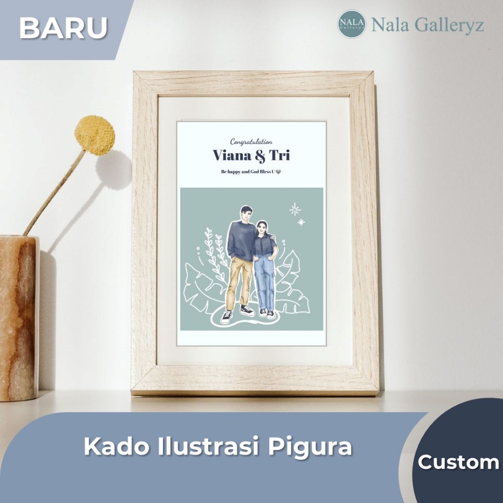 Jual (Pre-Order) Kado Custom Ilustrasi Pigura Murah Cantik, Custom Foto ...