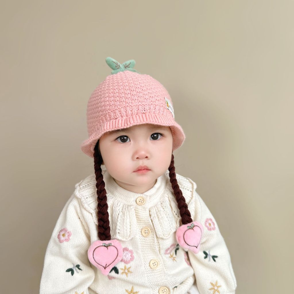 Jual Kupluk Model Rambut Palsu / Topi Bayi Newborn Anak Perempuan ...