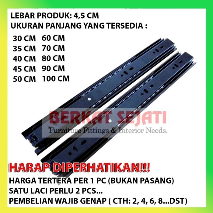 Jual Rel Laci Double Track FE45 x 80cm / 800mm Ball Bearing Full ...