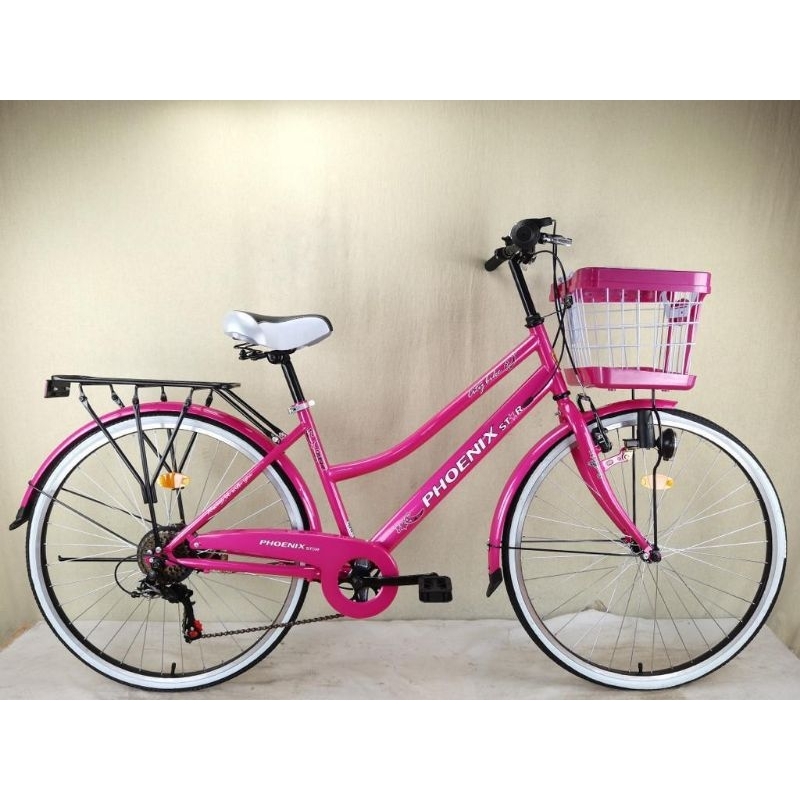 Jual Sepeda Mini Perempuan Keranjang CTB Ukuran 26 Phoenix Star 7 Speed ...