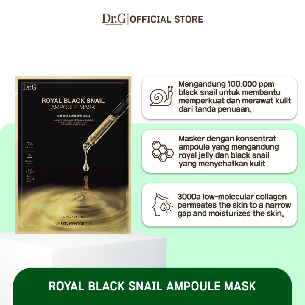 Jual Dr.G Royal Black Snail Ampoule Mask - 1ea | Shopee Indonesia