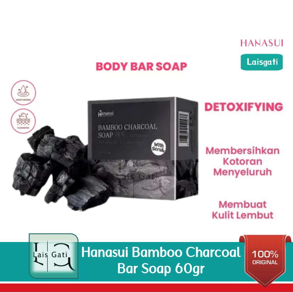 Jual Hanasui Bamboo Charcoal Bar Soap 60gr | Shopee Indonesia