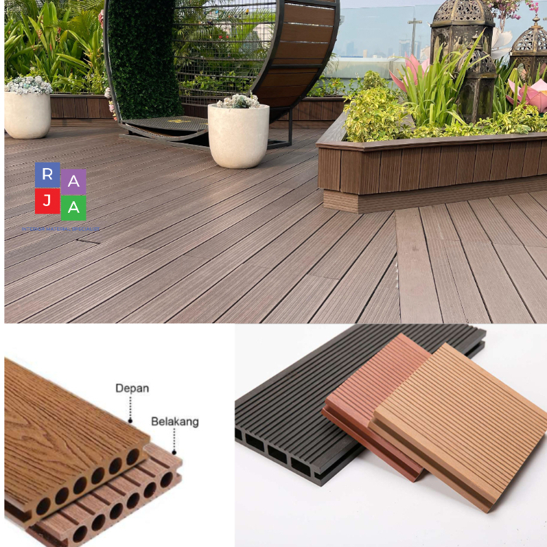 Jual WPC DECKING outdoor uk 290 x 14 x 2 cm Lantai Kayu Kolam Renang / Pool / Taman | Shopee ...
