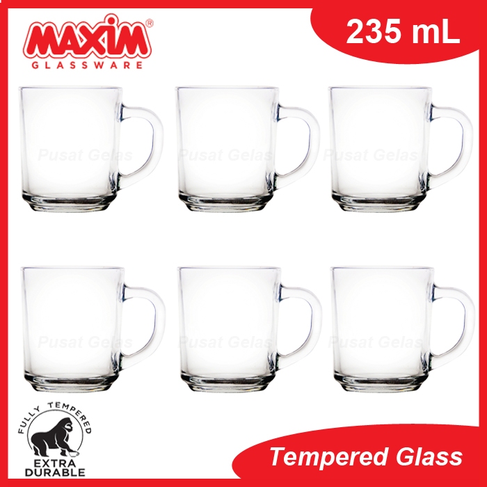 Jual 1 SET 6 PCS MAXIM Cangkir Kopi/Cangkir Teh/Cangkir Kaca/Tempered Glass/Gelas Kaca | Shopee ...