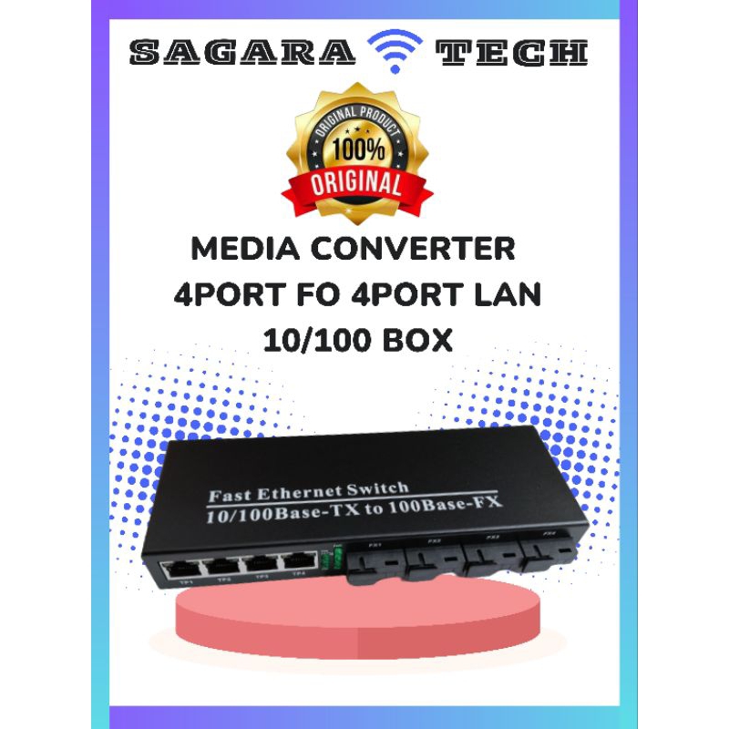 Jual Media Converter 4 Port FO 4 Port Lan 10/100 BOX | Shopee Indonesia