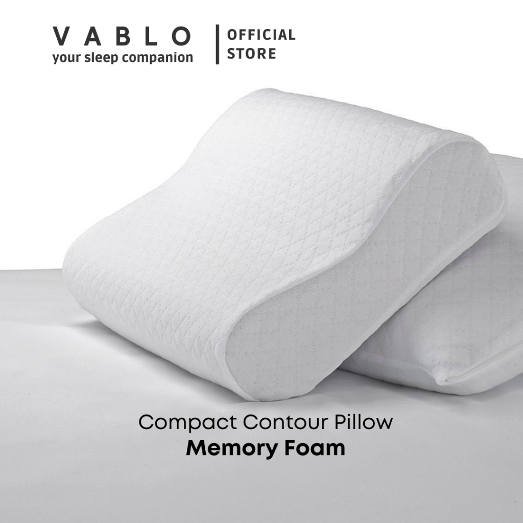 Jual Vablo Compact contour memory foam pillow - wool knitting premium ...