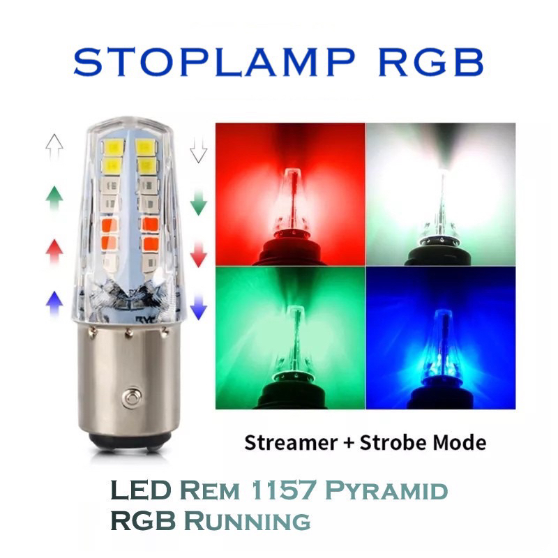 Jual Lampu Stoplamp Model Lancip Nyala 4 Warna Mode Running & Flash ...